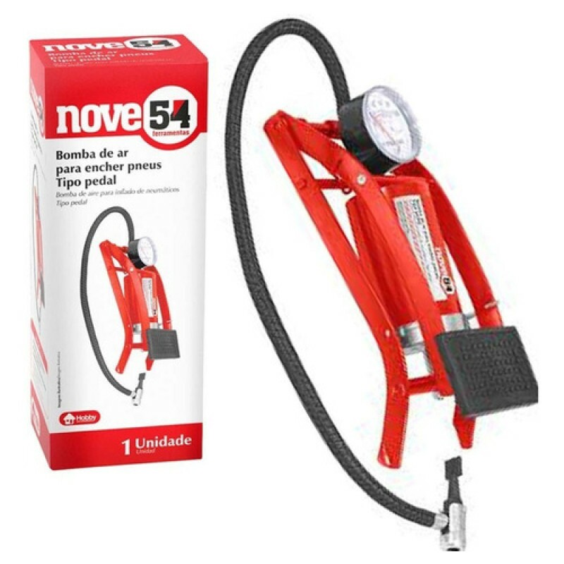 Bomba Encher Pneus Com Pedal Nove54