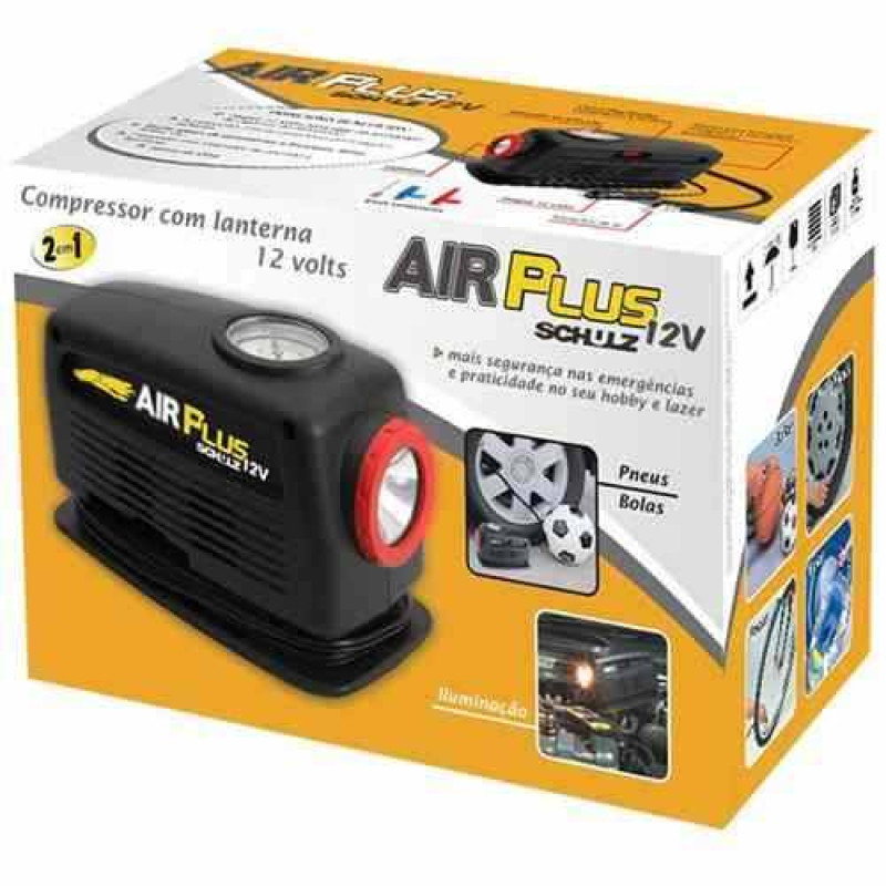 Compressor Ar 12V Com Lanterna Air Plus Schulz