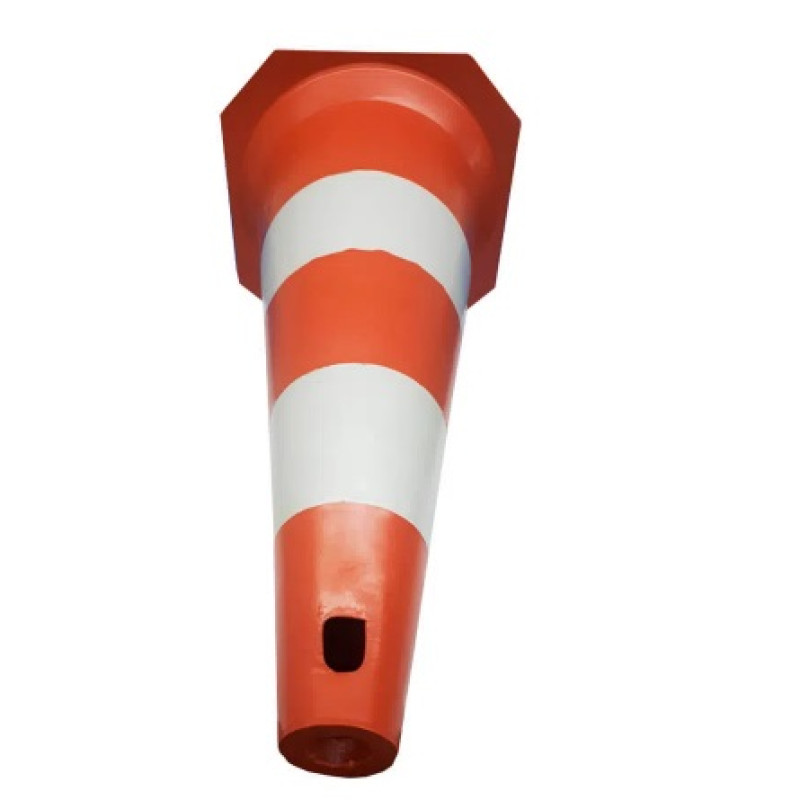Cone 50Cm Pvc Laranja/Branco Plastcor